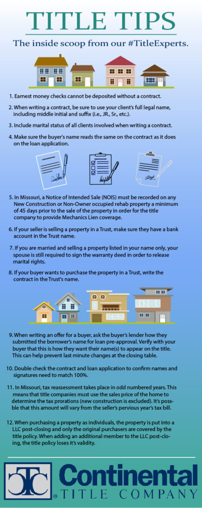 Title Tips You May Have Missed | Continental Title Company